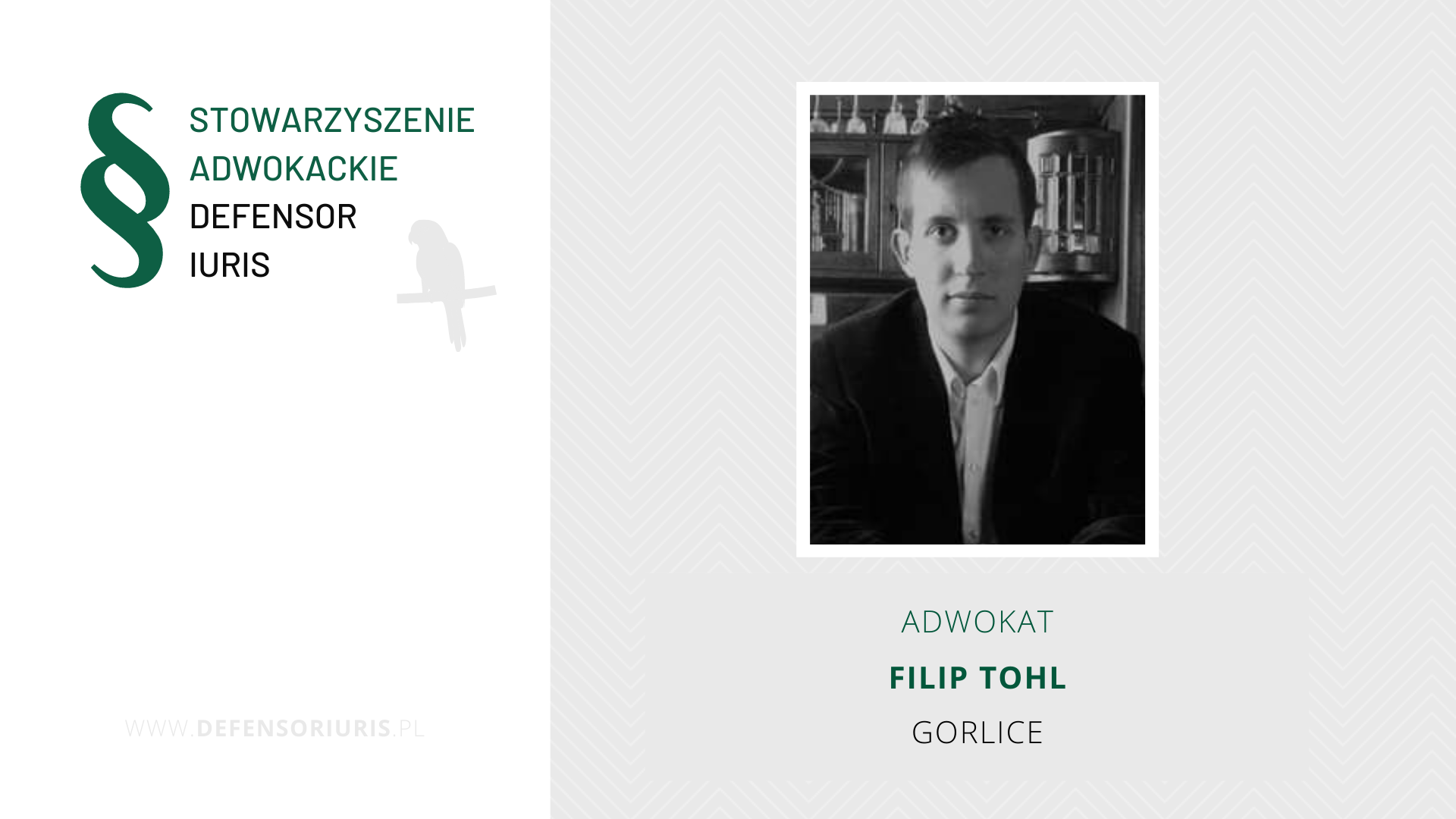 adwokat Filip Tohl - Stowarzyszenie Adwokackie Defensor Iuris